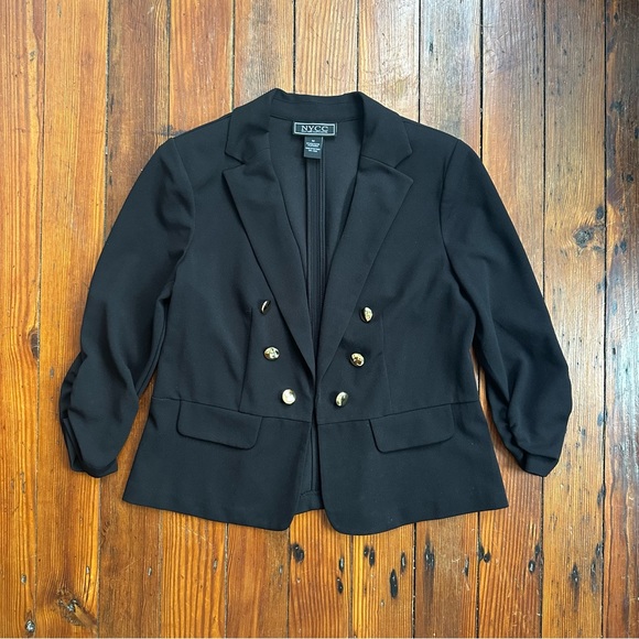 NYCC | Jackets & Coats | Vintage 0s Nycc Gold Button Open Blazer Medium ...
